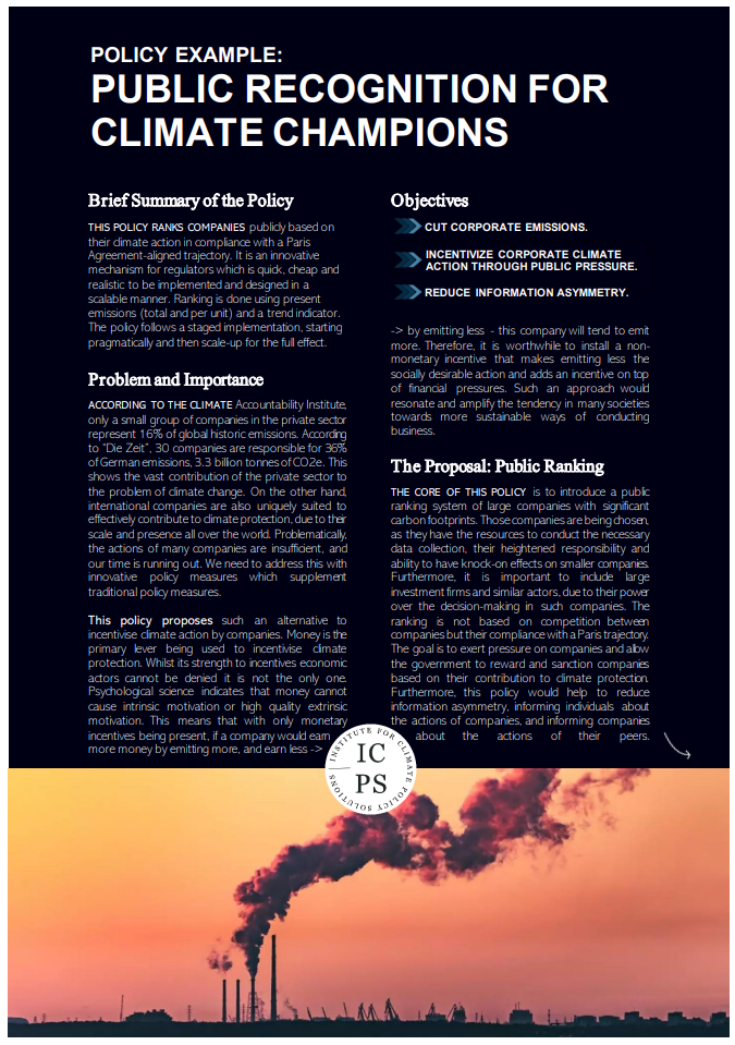 The ICPS Climate Policy Competition – The Institute for Climate Policy ...